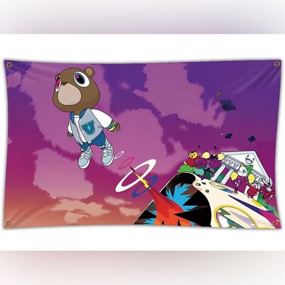 Wall Decor | New Kanye Album Cover Flags Poster Rapper Tapestry Banners ...